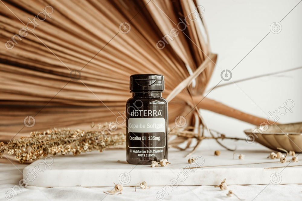 dōTERRA Copaiba Softgels with Dried Flowers and Palm Leaf by Ashley Bergan