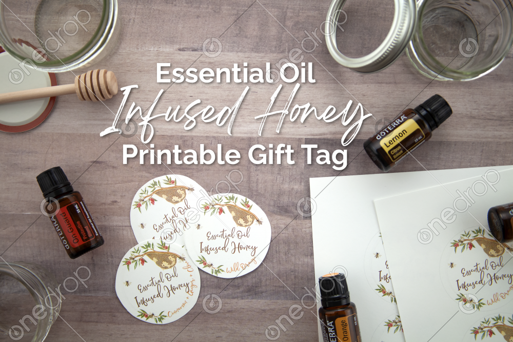 Essential Oil Infused Honey Mason Jar Gift Labels by Amber Clemons