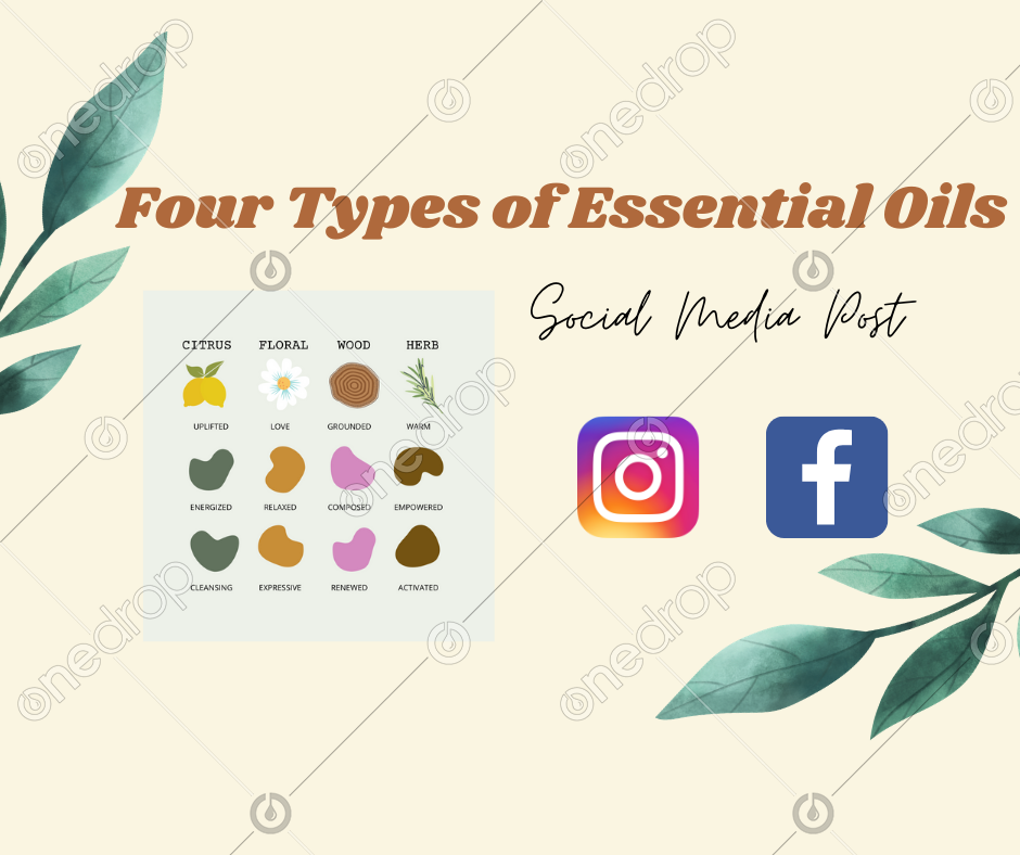 4 Types of Essential Oils with Benefits: Social Media Post ( by Allie ...