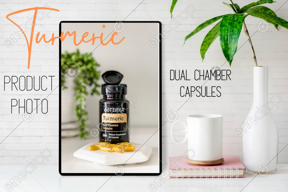 Turmeric Dual Chamber Capsules with open flip top by Jess Tunis