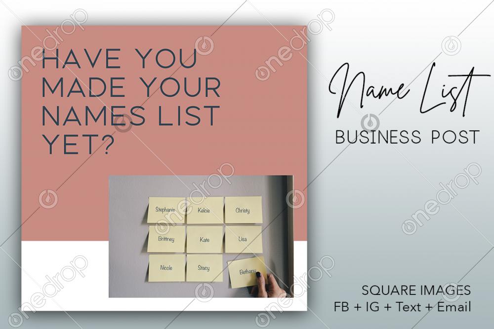 Name List Engagement Post | Business Post by Grit And Favor