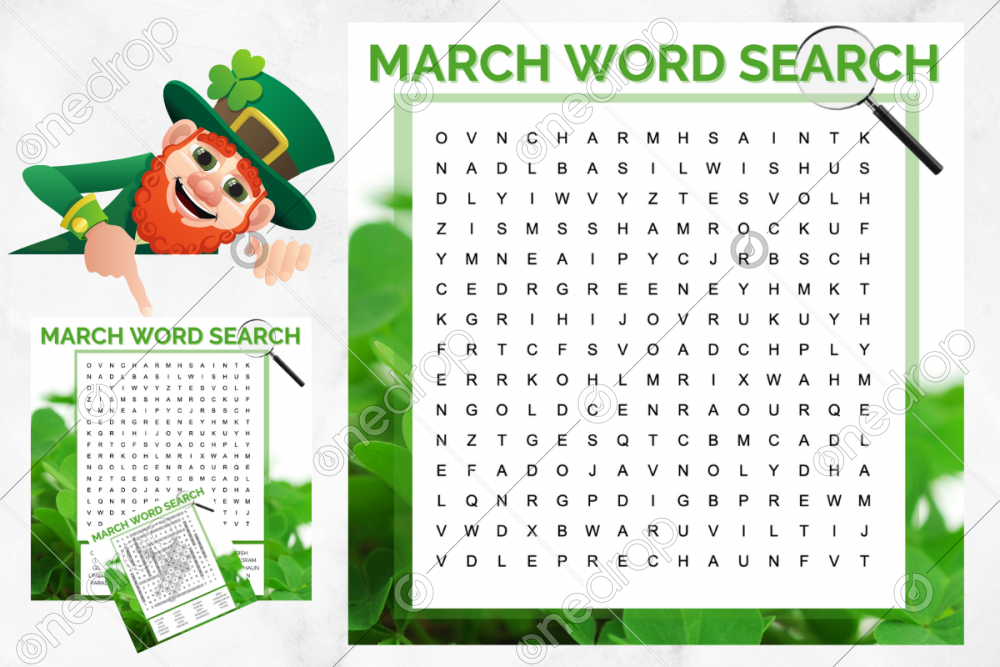 Happy St. Patrick's Day | March Word Search Puzzle by Louise Mulholland