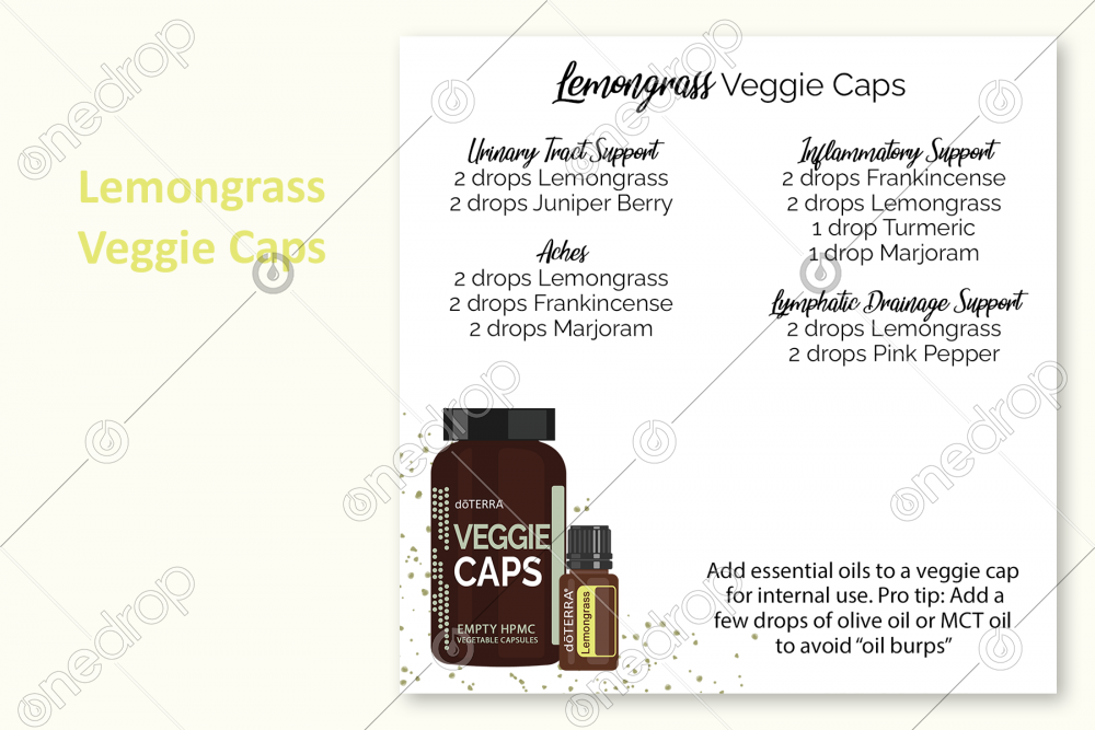 Lemongrass Veggie Caps | Illustrated Veggie Caps & Oil by Amber Clemons