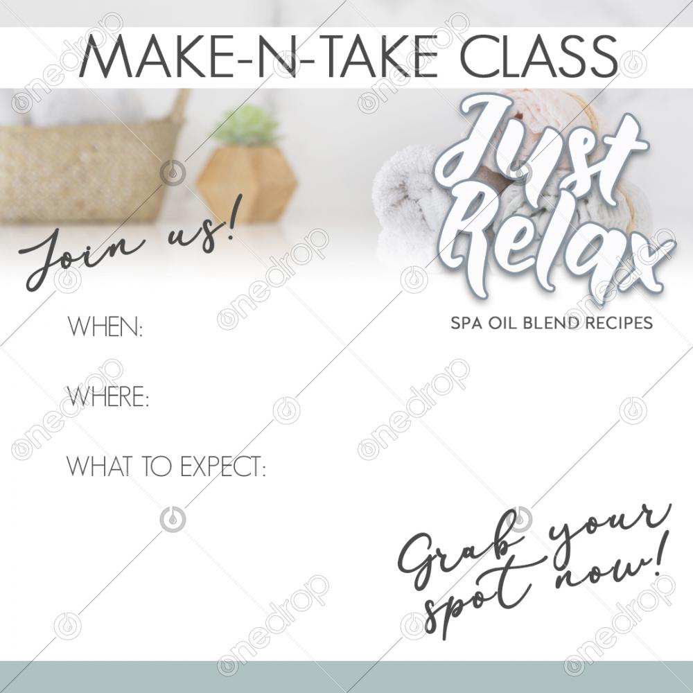 Just Relax Spa Day Event Social Media Invite by Bethany Designs