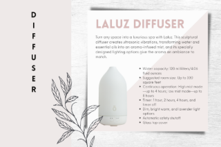 Laluz Diffuser Highlights / Quick Facts by Jess Tunis
