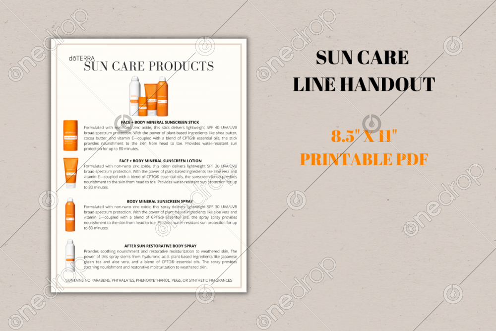 Sun Care Line Handout by Latifa Majedi