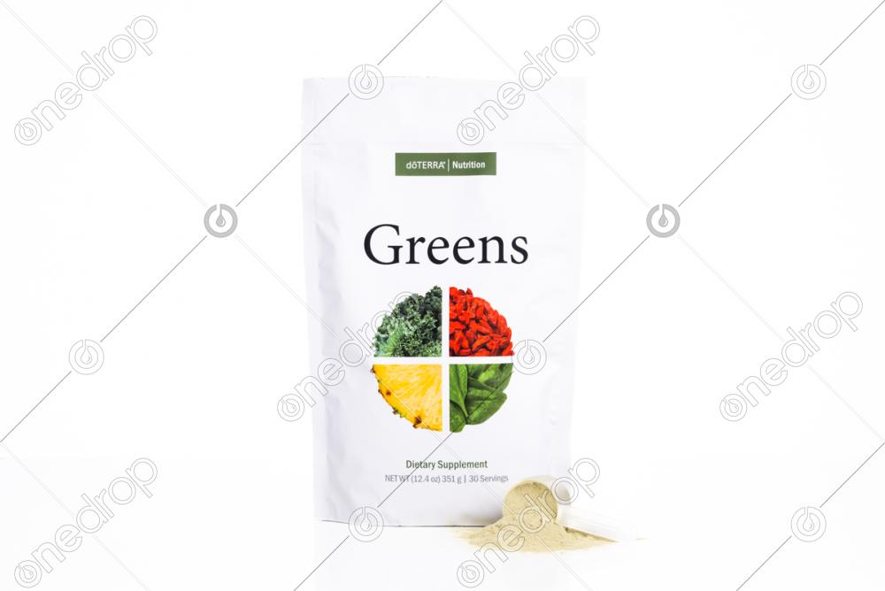 doTERRA Greens scoop and powder - Nutritional on white by Jaden Magleby