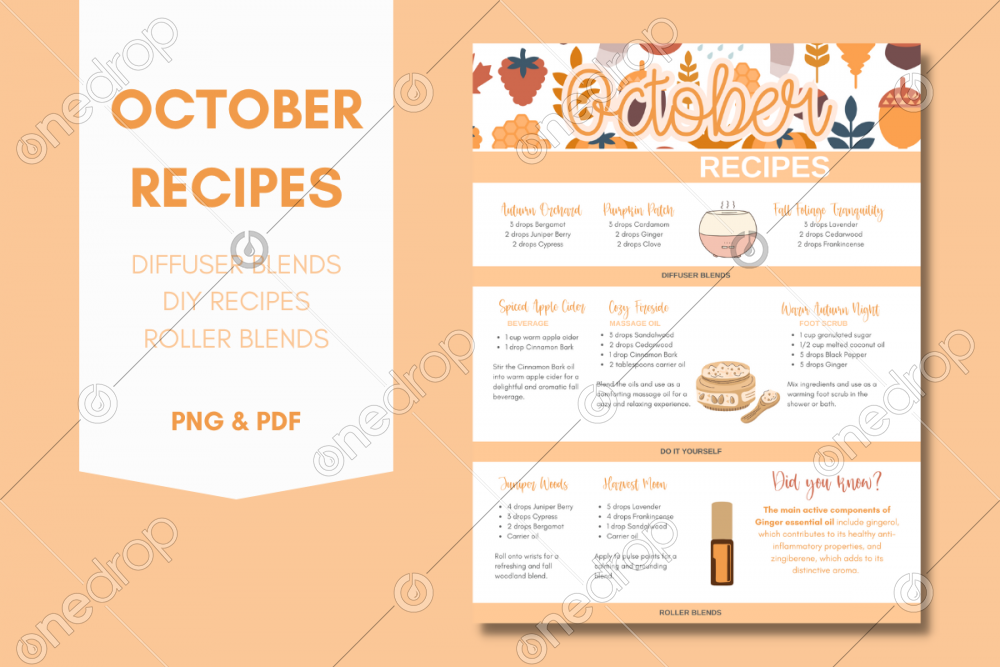 October Recipes | Printable PDF & PNG by Jess Tunis