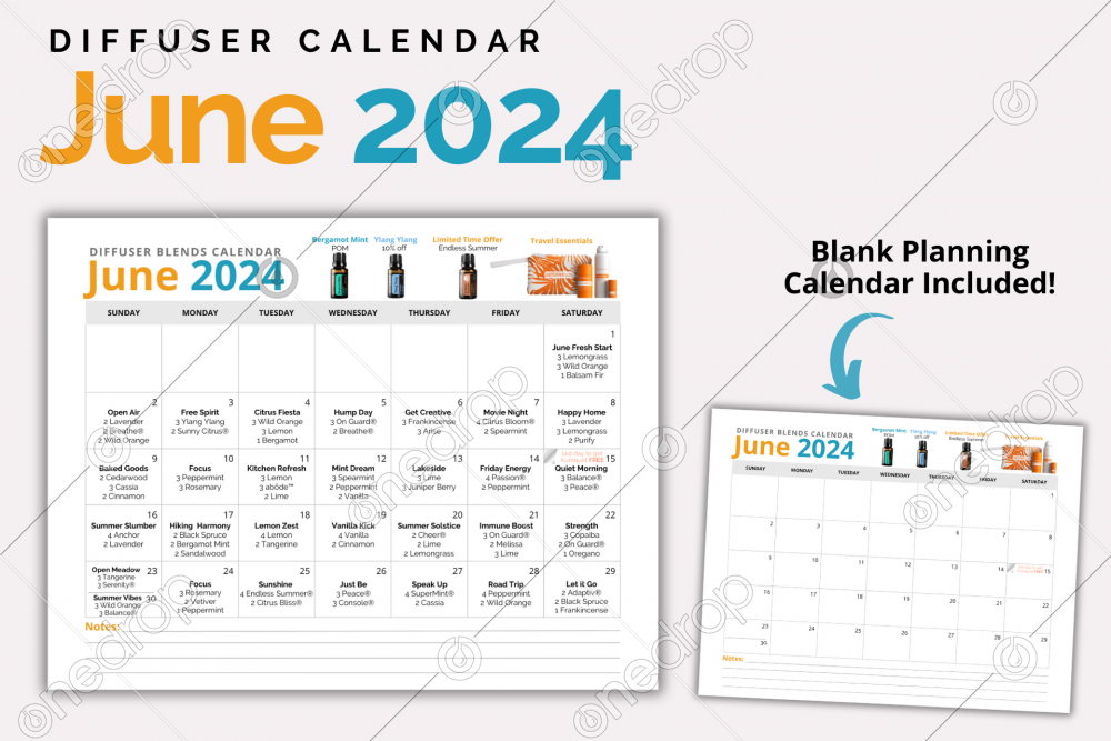June 2024 Diffuser Calendar by Pixel Perfect